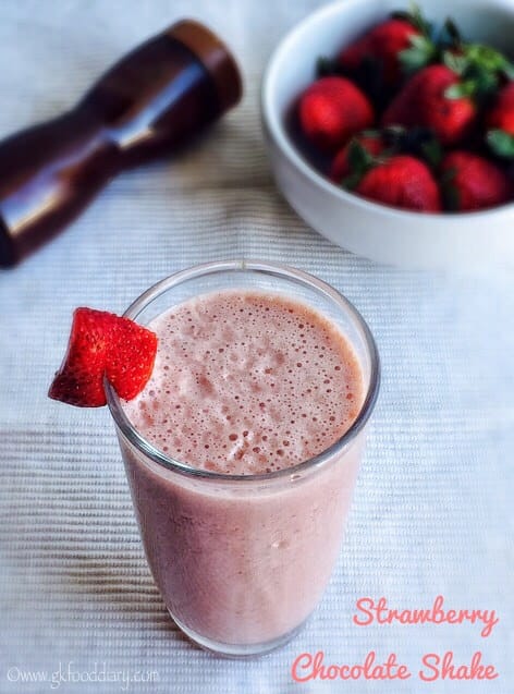 Strawberry Chocolate Milkshake Recipe for Toddlers and Kids | Beverages