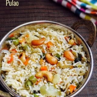 Vegetables Nuts Pulao Recipe for Toddlers and Kids