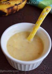 Banana Puree Recipe for Babies | How to make mashed bananas